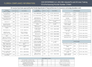 Florida Adjuster Continuing Education — AdjusterPro®